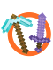 Výhodný set Minecraft Weapon - Diamond Pickaxe, Enchanted Sword - sho